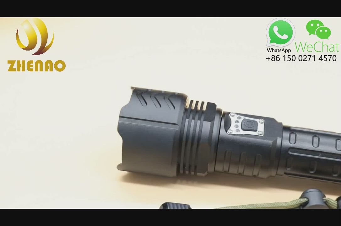 Powerful 4 Core XHP90 LED Flashlight With Battery Display Portable Tor ...